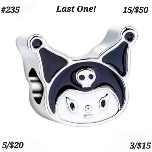 Jewelry | 235 Kuromi Hello Kitty Black Silver Skull Charm315 52 Or ...